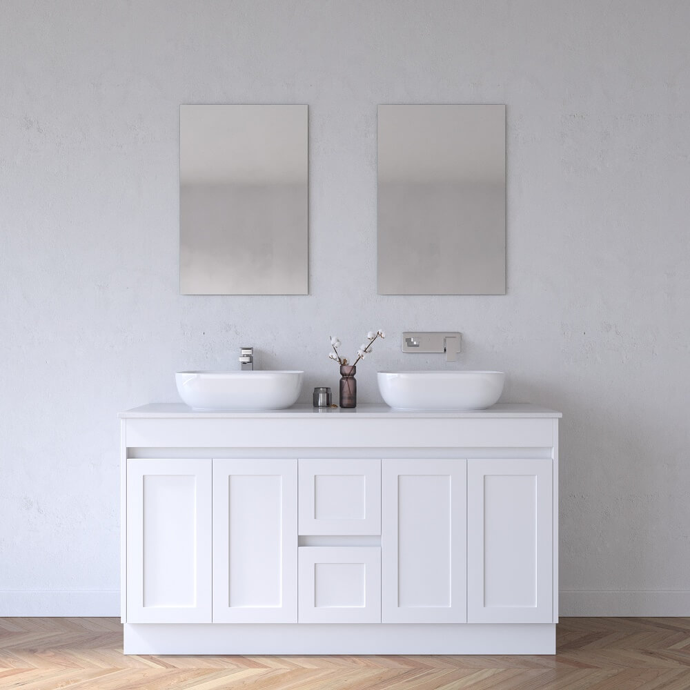 Extra Deep Matt White Vanity BV01-1500x520 - Melbourne Bathroom