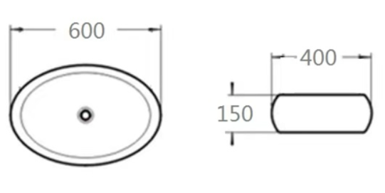 CE6040 Gloss White Ceramic Basin 600x400x150mm - Melbourne Bathroom Shop