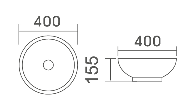 EC4030 Gloss White Ceramic Basin 400x400x155mm - Melbourne Bathroom Shop