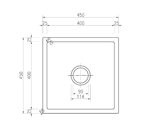 Black Single Bowl Sink 450x450x220mm | OSBL45 Compact Kitchen Sink