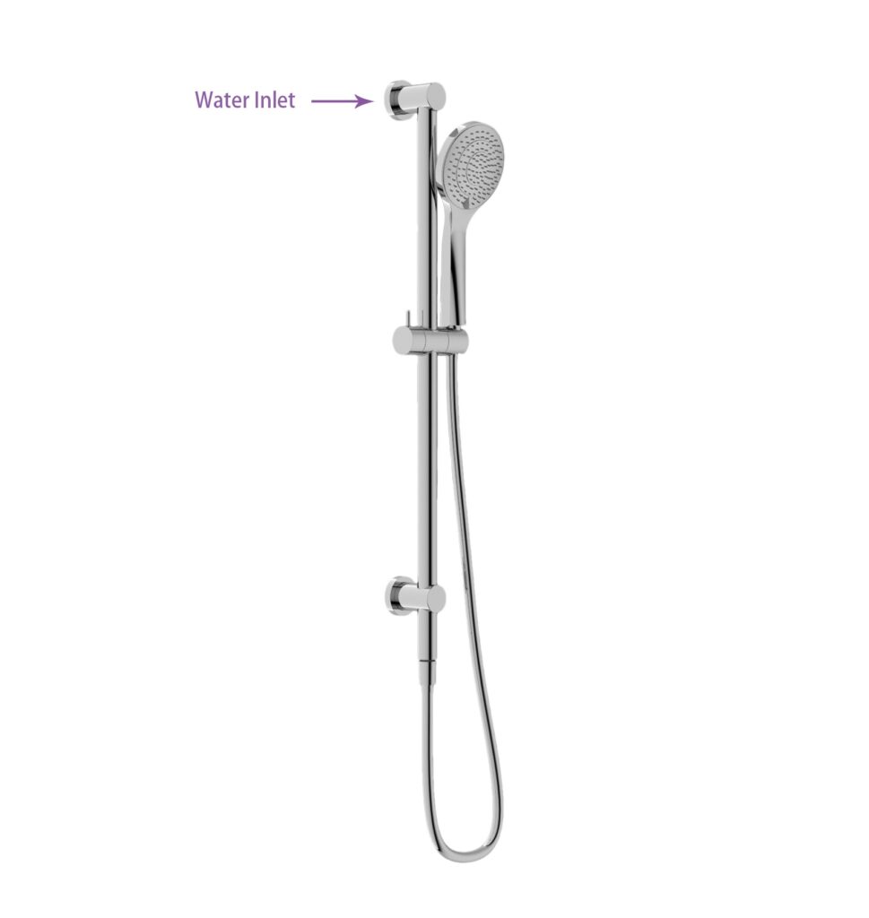 NR2195 Chrome Built-in Top Water Inlet Shower Rail - Melbourne Bathroom ...