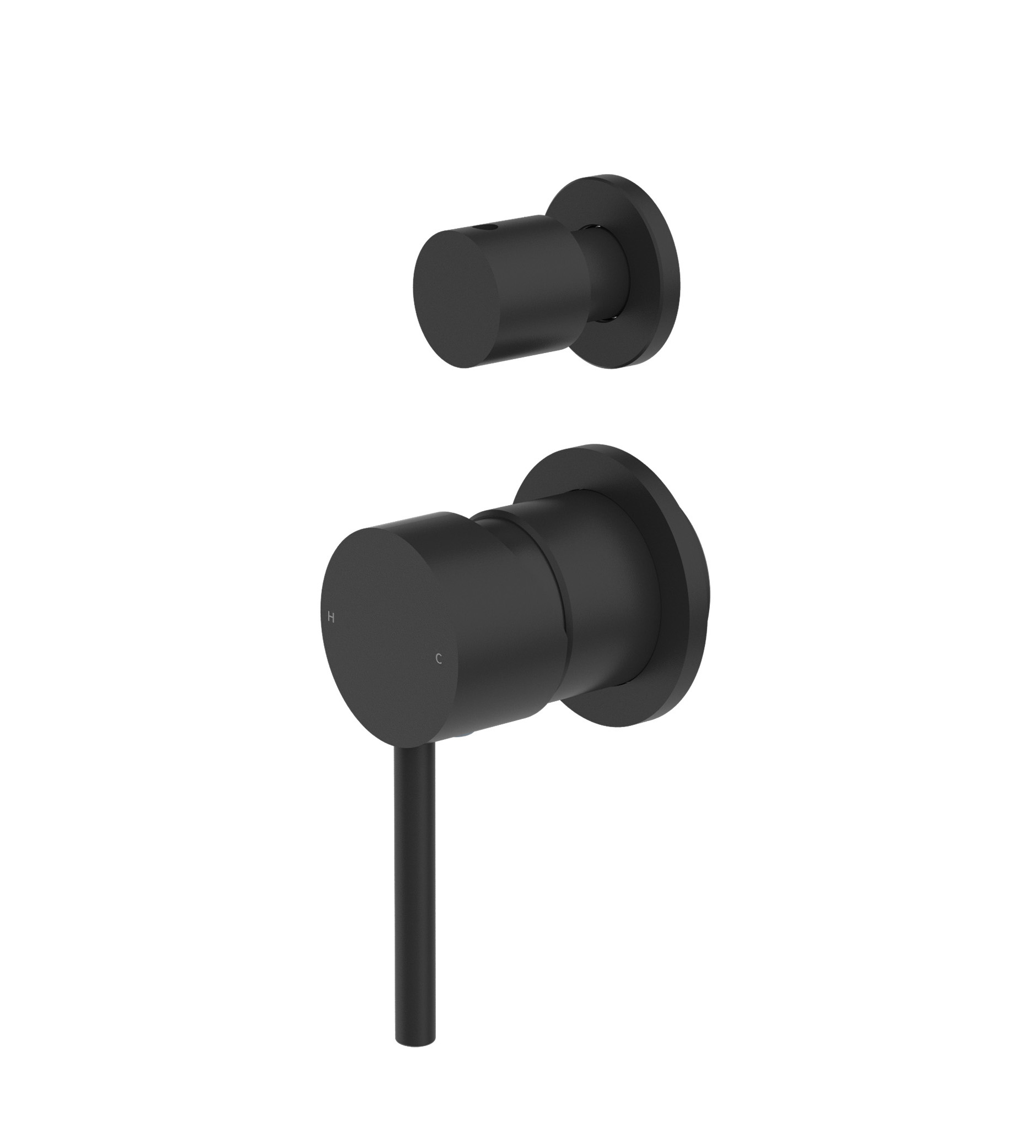 Matt Black Square Shower Mixer with Divertor | NR-2508-11E-MB